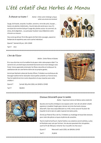 Autres - Atelier créatif chez Herbes de Menou : À chacun sa tisane ...